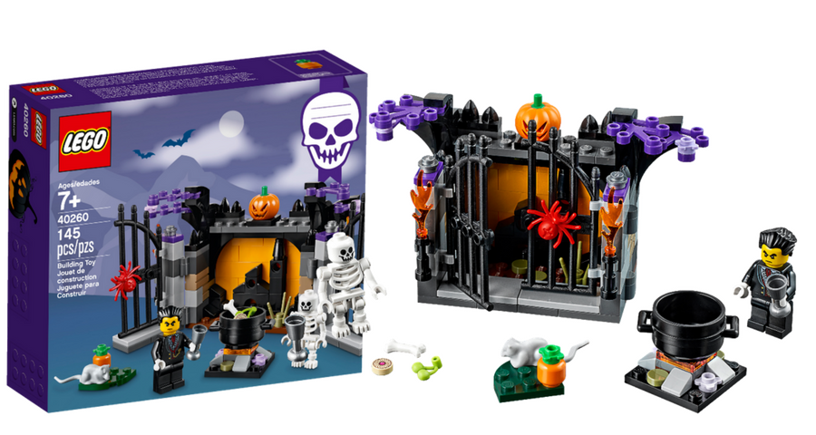 Officiële HD Visuals LEGO 40260 Halloween Haunt - Bouwsteentjes.info